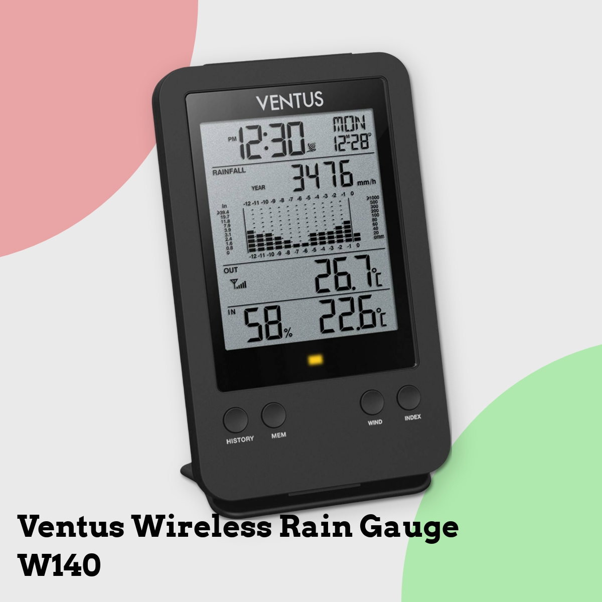 → Anmeldelse af Ventus Wireless Rain Gauge W140 (2025)